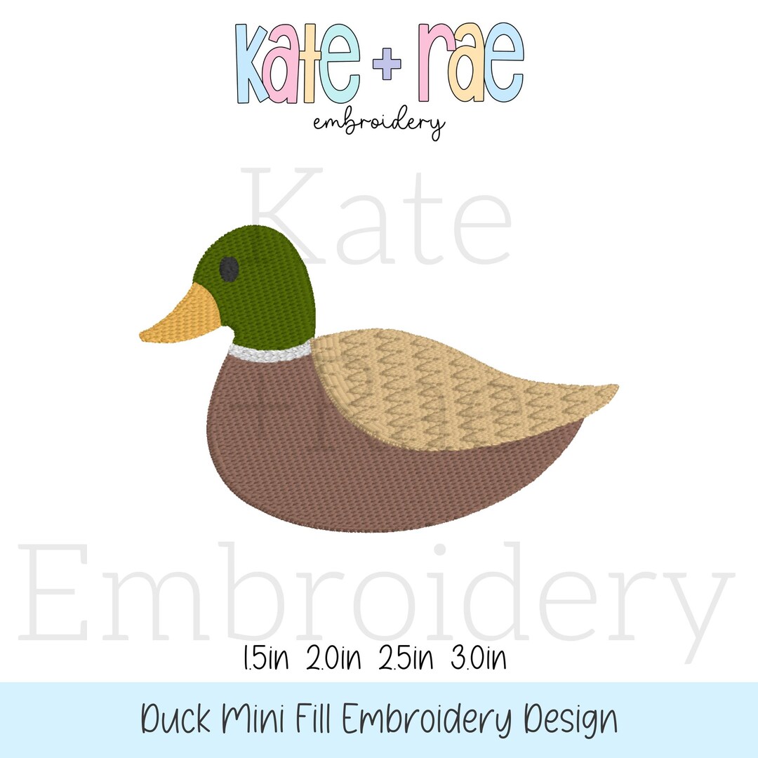 Duck Mini Fill Embroidery Design - Farm Mini Fill Embroidery Design ...