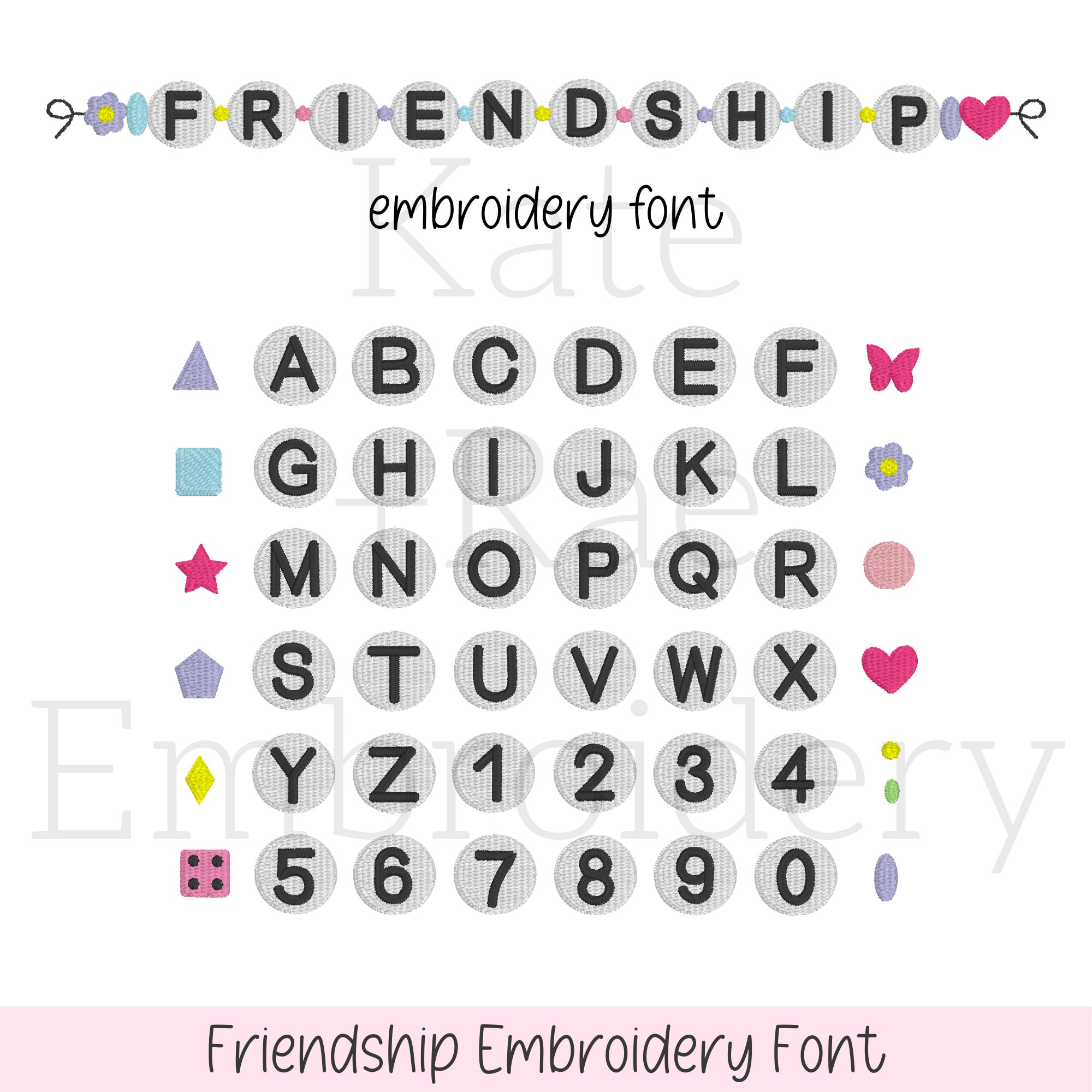 Friendship Embroidery Font - Friendship Bracelet Embroidery Font ...