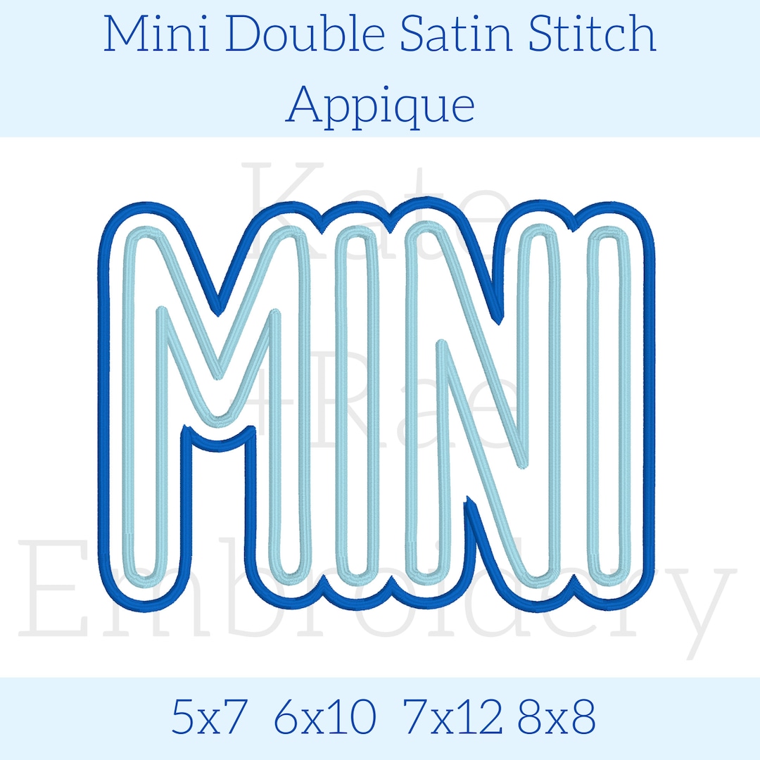 MINI Double Satin Stitch Applique - Mini Applique - Satin Applique ...