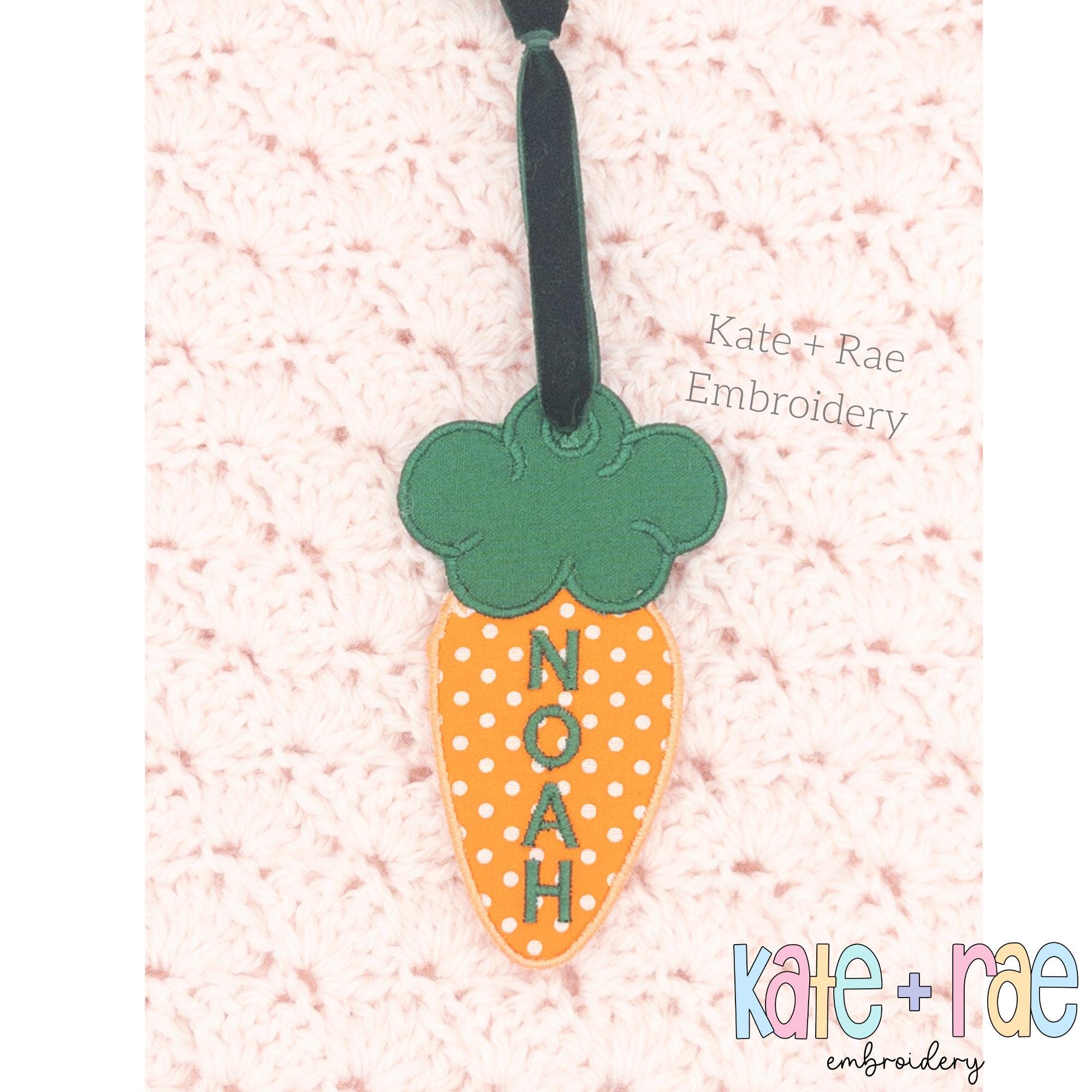 Carrot in the Hoop Tag Satin Stitch Applique Embroidery Design • in the ...