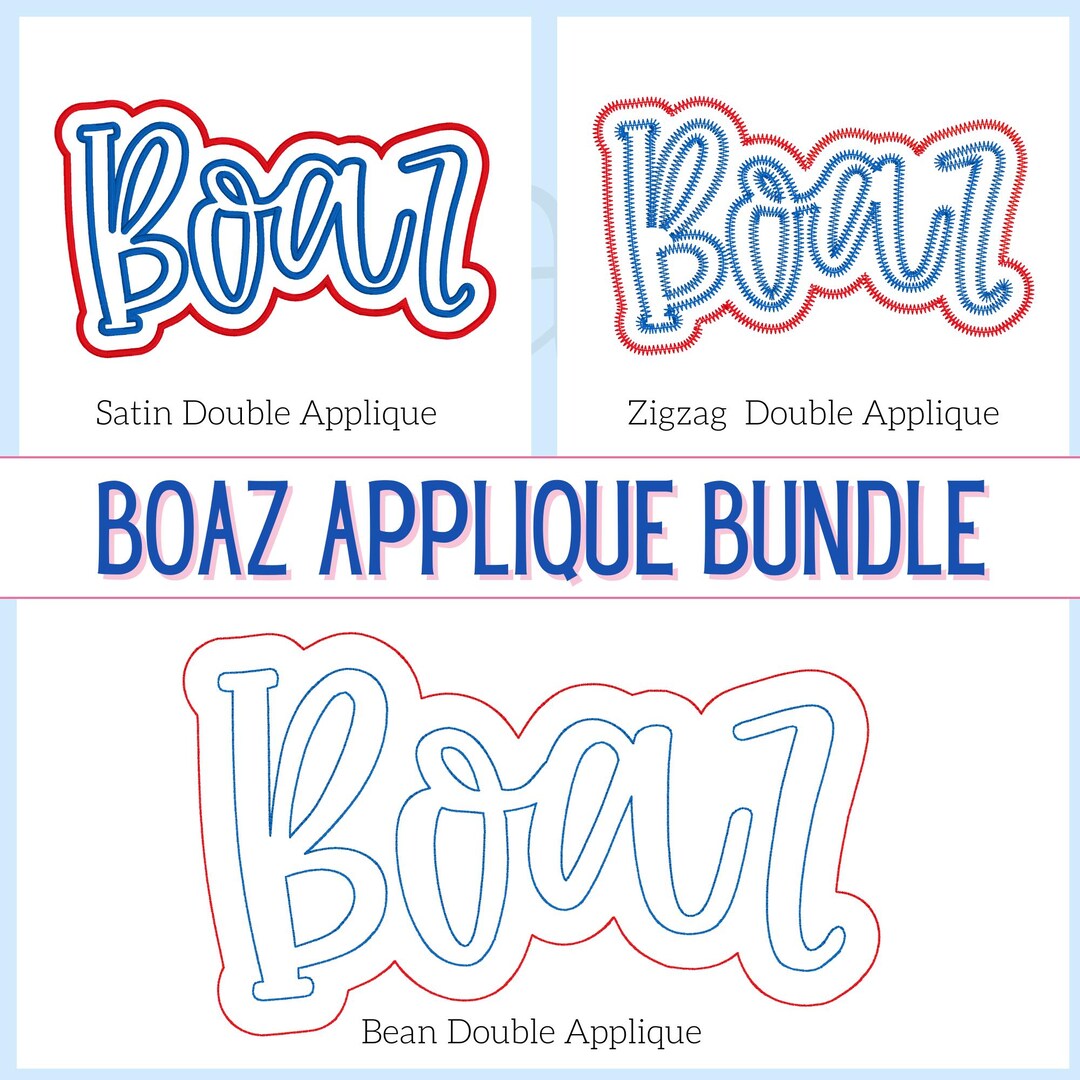 Boaz Double Applique Bundle Embroidery Design - Boaz Satin Stitch ...
