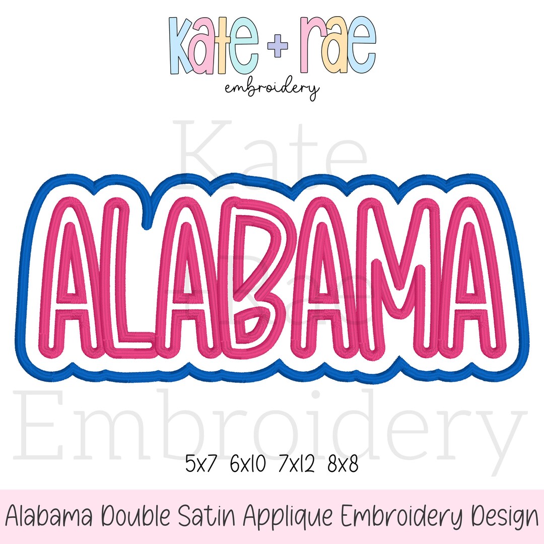 Alabama Double Satin Stitch Applique - Alabama Double Applique ...