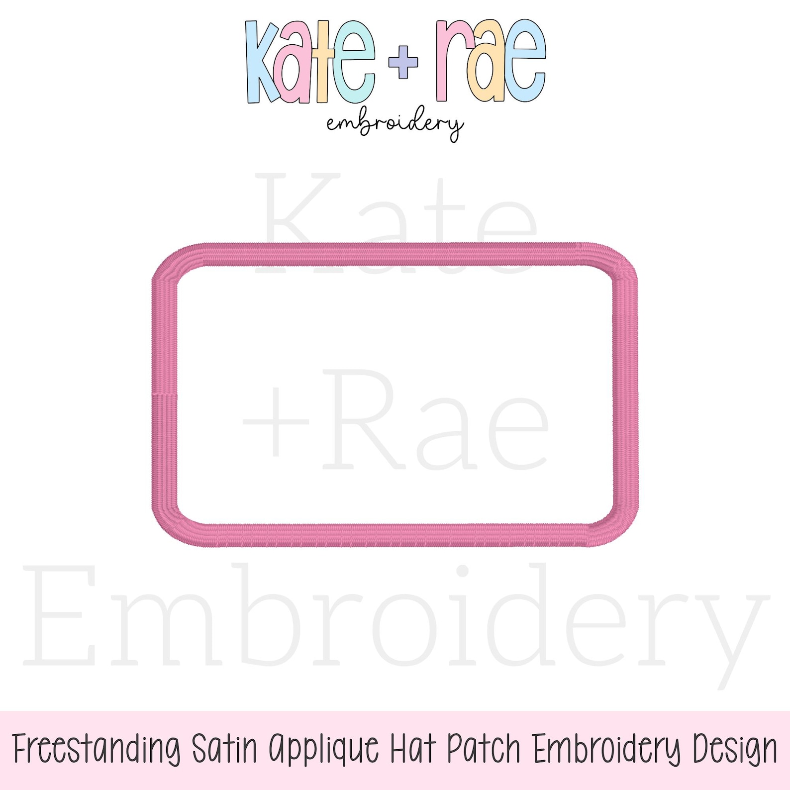 Rectangle Satin Stitch Patch for Hats • Freestanding Satin Stitch ...