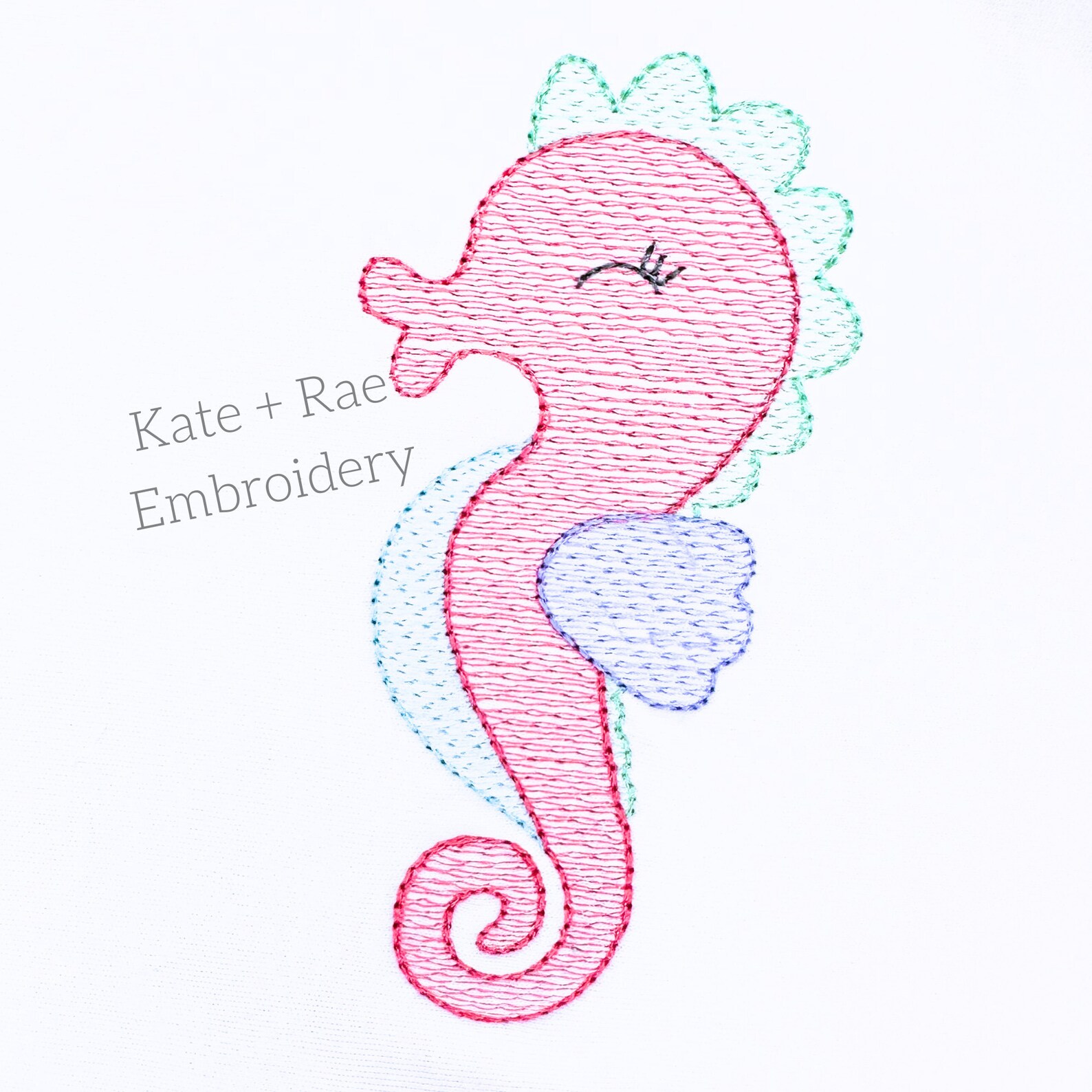 Seahorse Sketch Stitch Embroidery Design - Seahorse Embroidery Design ...