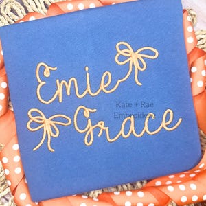 Preppy Satin Stitch Embroidery Font - Script Satin Stitch Embroidery ...