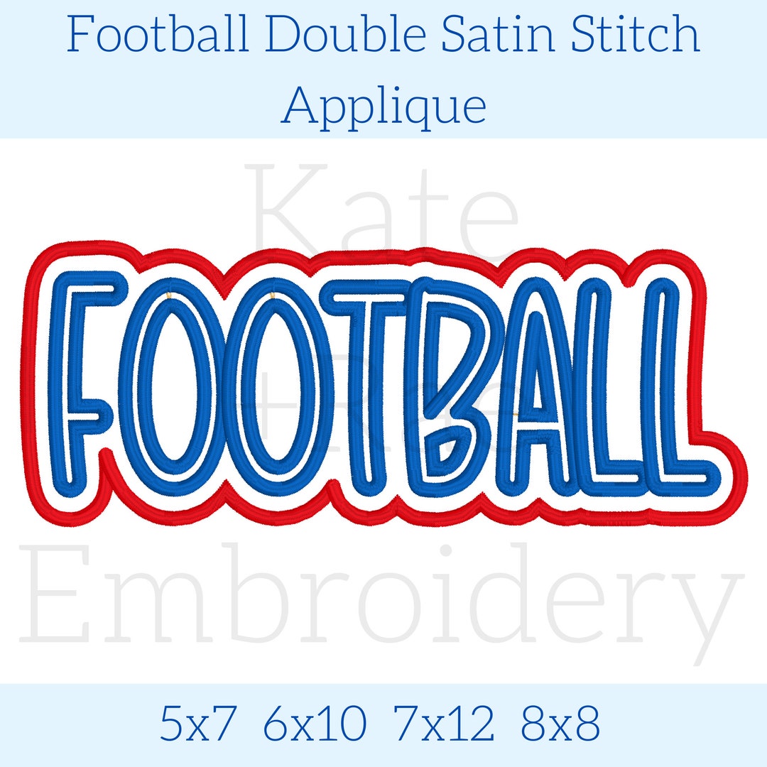Football Double Satin Stitch Applique - Football Applique - Football ...
