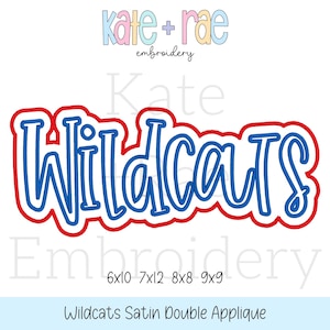Wildcats Double Satin Applique Embroidery Design - Wildcats Applique ...
