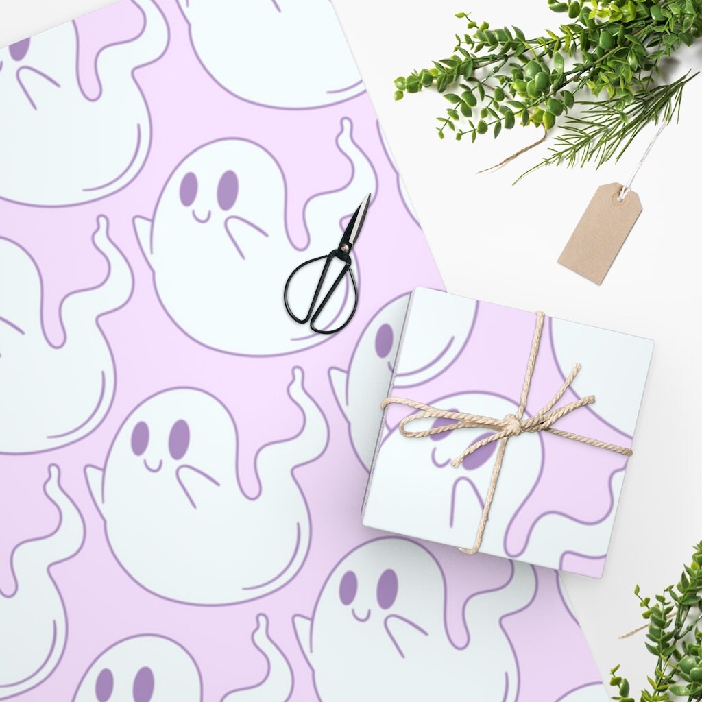 Cute Ghost, Wrapping Paper, Holiday Gift Wrap, High Quality Rolled ...