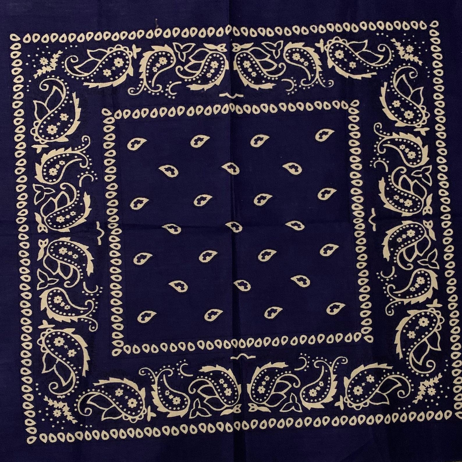 XL 27inch Dark Blue Paisley Pattern Print 100% Cotton Bandana - Etsy