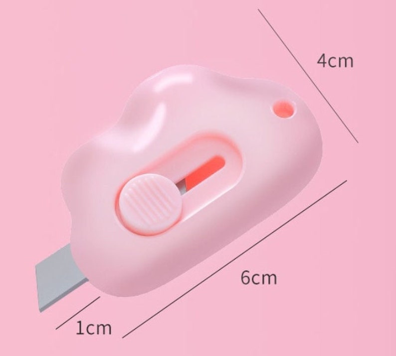 Cute Trendy Cloud Box Cutter, Mini Paper Cutter, Retractable, Kawaii ...