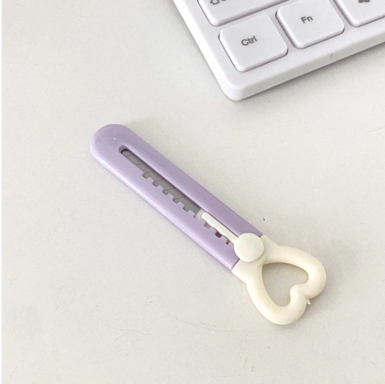 Love Heart Shaped Box Cutter Pastel Portable Knife - Etsy