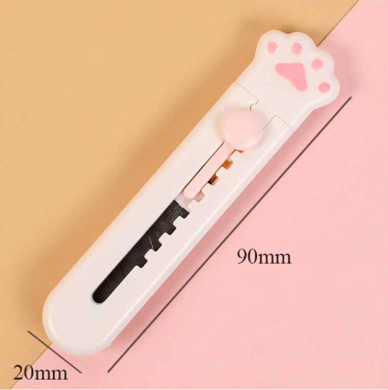 Kawaii Cute Cat Mini Paw Box Cutter, Retractable Safety Tool, Utility ...