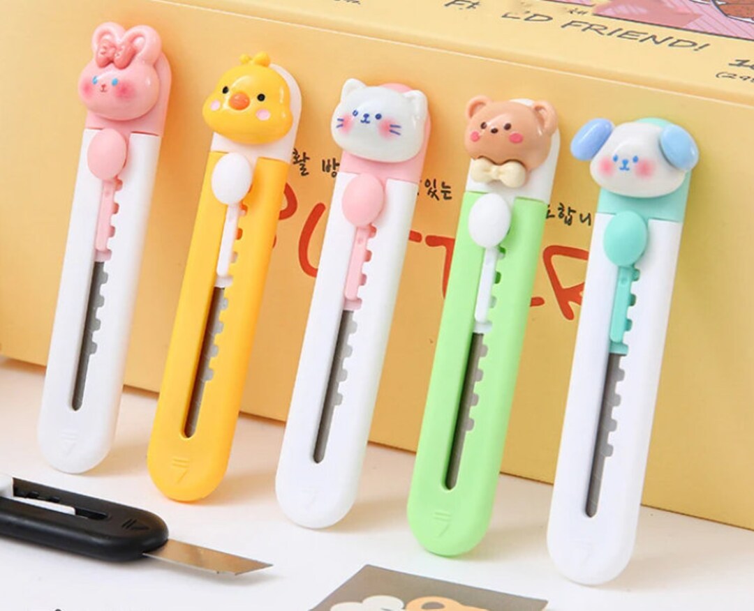 Cute Animal Cartoon Kawaii, Box Cutter, Dog, Kitty, Bunny, Box Cutter ...
