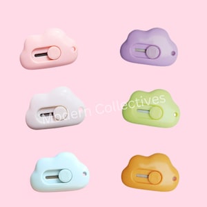 Cute Trendy Cloud Box Cutter, Mini Paper Cutter, Retractable, Kawaii ...