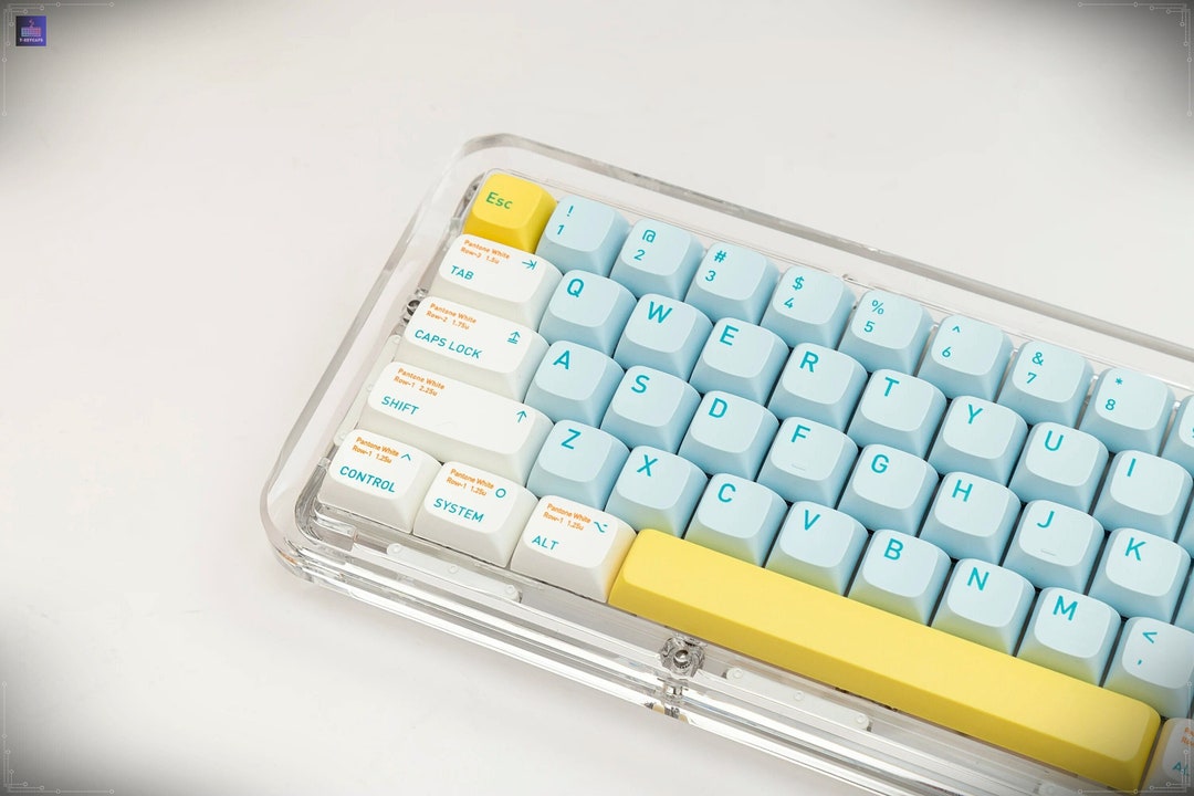 Cute Blue & Yellow XDA PBT Keycaps Set for Mechanical Keyboard - Etsy