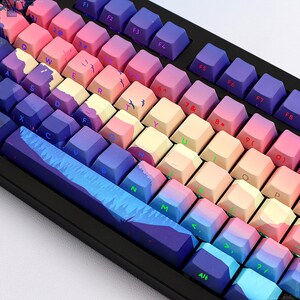 SUNSET Cute Gradient PBT OEM Keycap Set for Mechanical Keyboard Oem ...