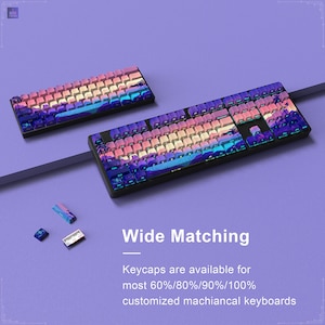 SUNSET Cute Gradient PBT OEM Keycap Set for Mechanical Keyboard Oem ...