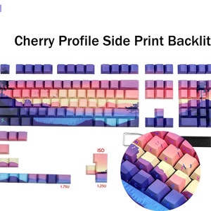 SUNSET Cute Gradient PBT OEM Keycap Set for Mechanical Keyboard Oem ...