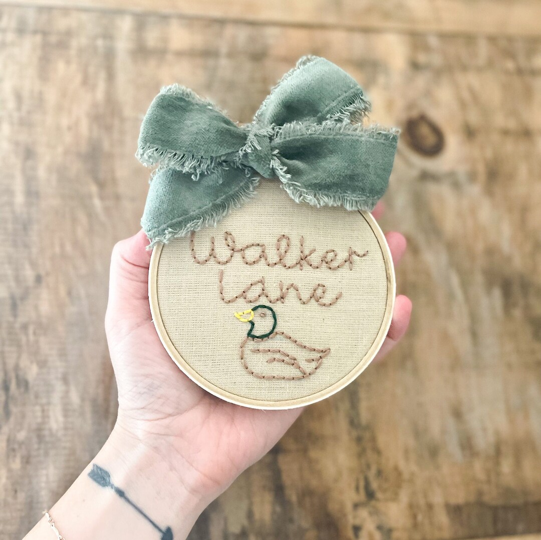 Hand Embroidered Duck Keepsake - Etsy