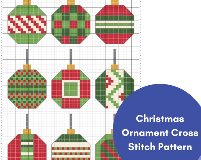 Christmas Ornament Set Cross Stitch Pattern, Digital PDF Download - Etsy