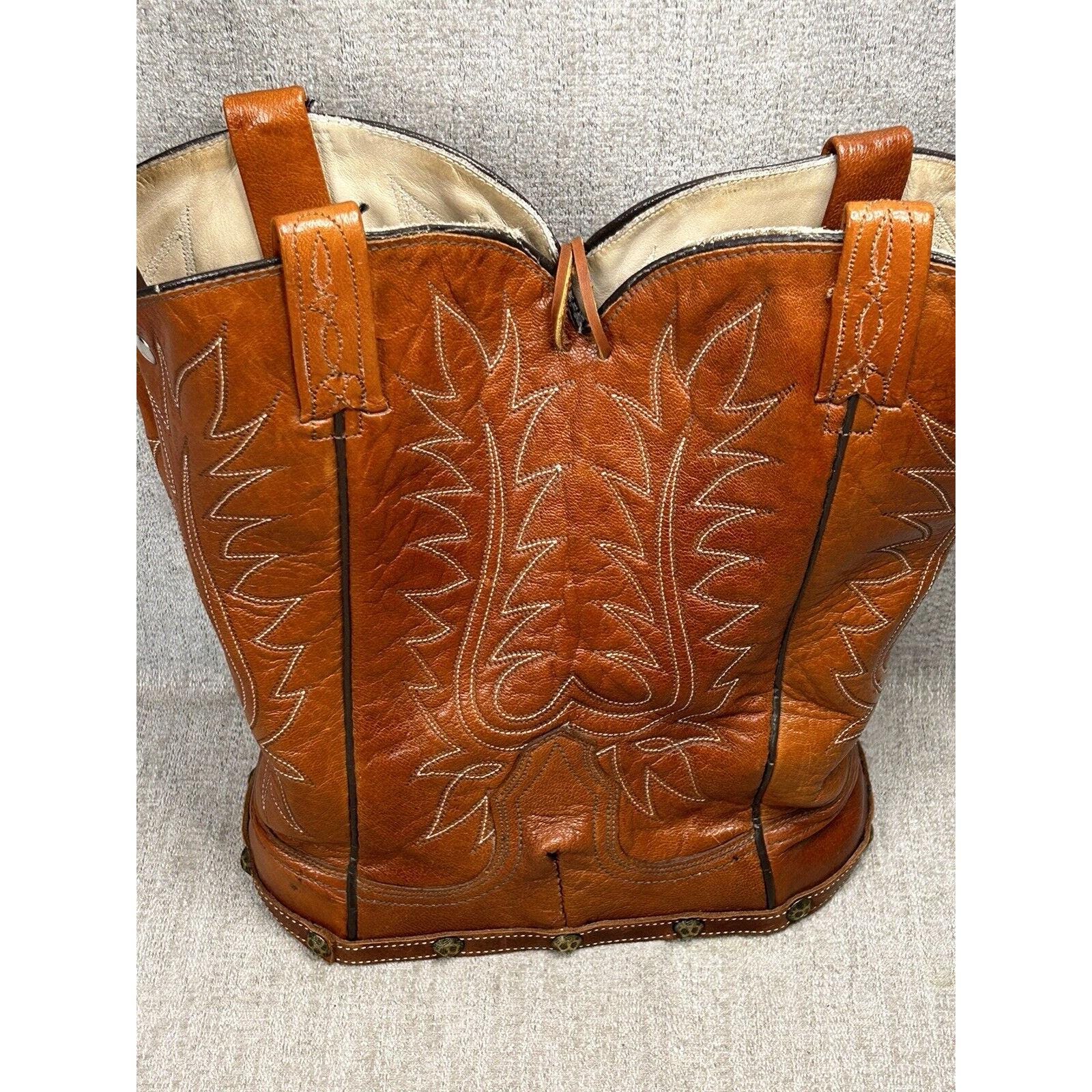 Rare Vintage Dan Post Distressed Leather Cowboy Boot Purse W/belt ...