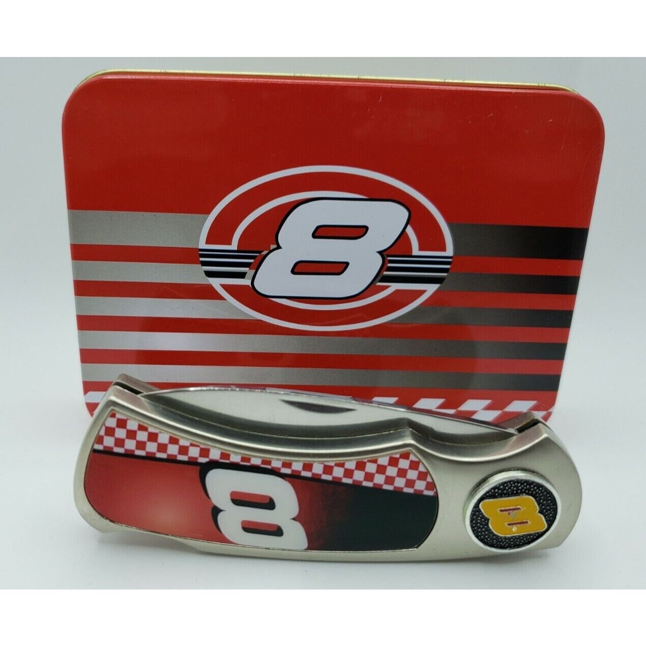 NOS Dale Earnhardt JR #8 Pocket Knife Commemorative Tin Box Set NASCAR ...