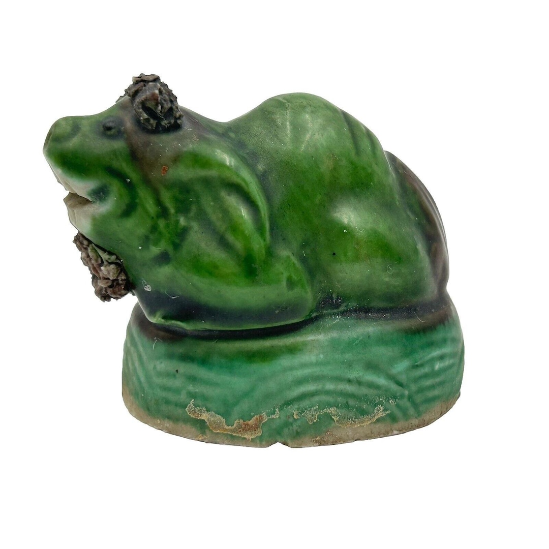 Antique Chinese Foo Dog Famille Verte Dog Miniature Figurine Hand ...