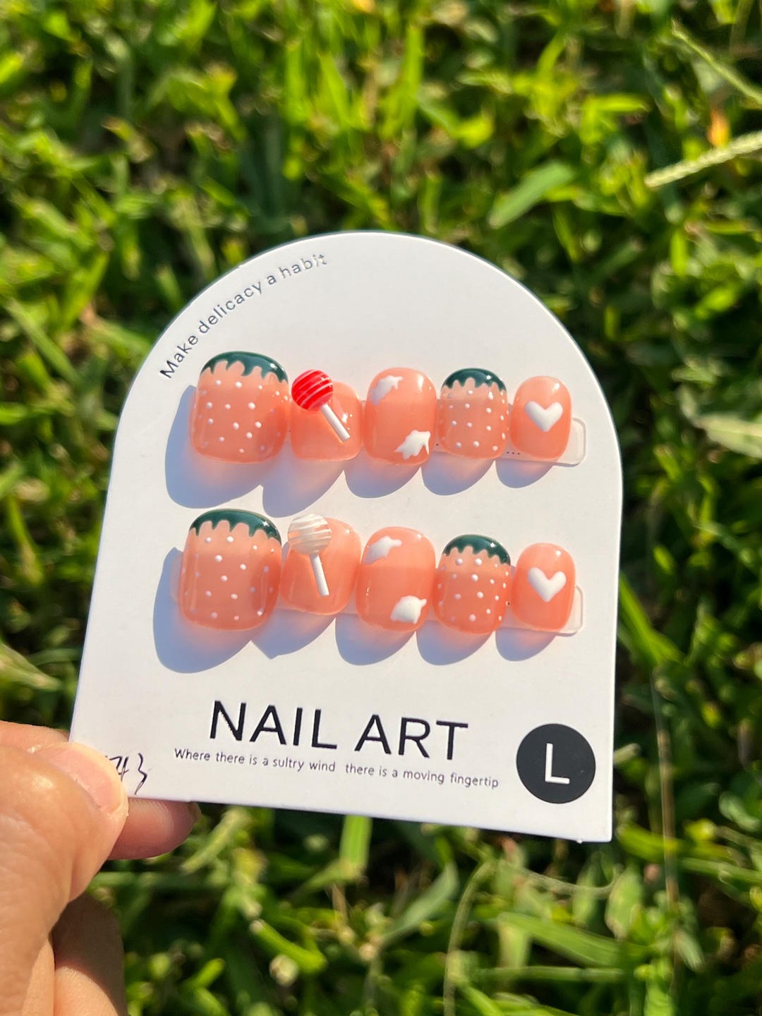 Pinky Summer Fruity Lollipop Press on Nails| Cute Press on | Kawaii ...