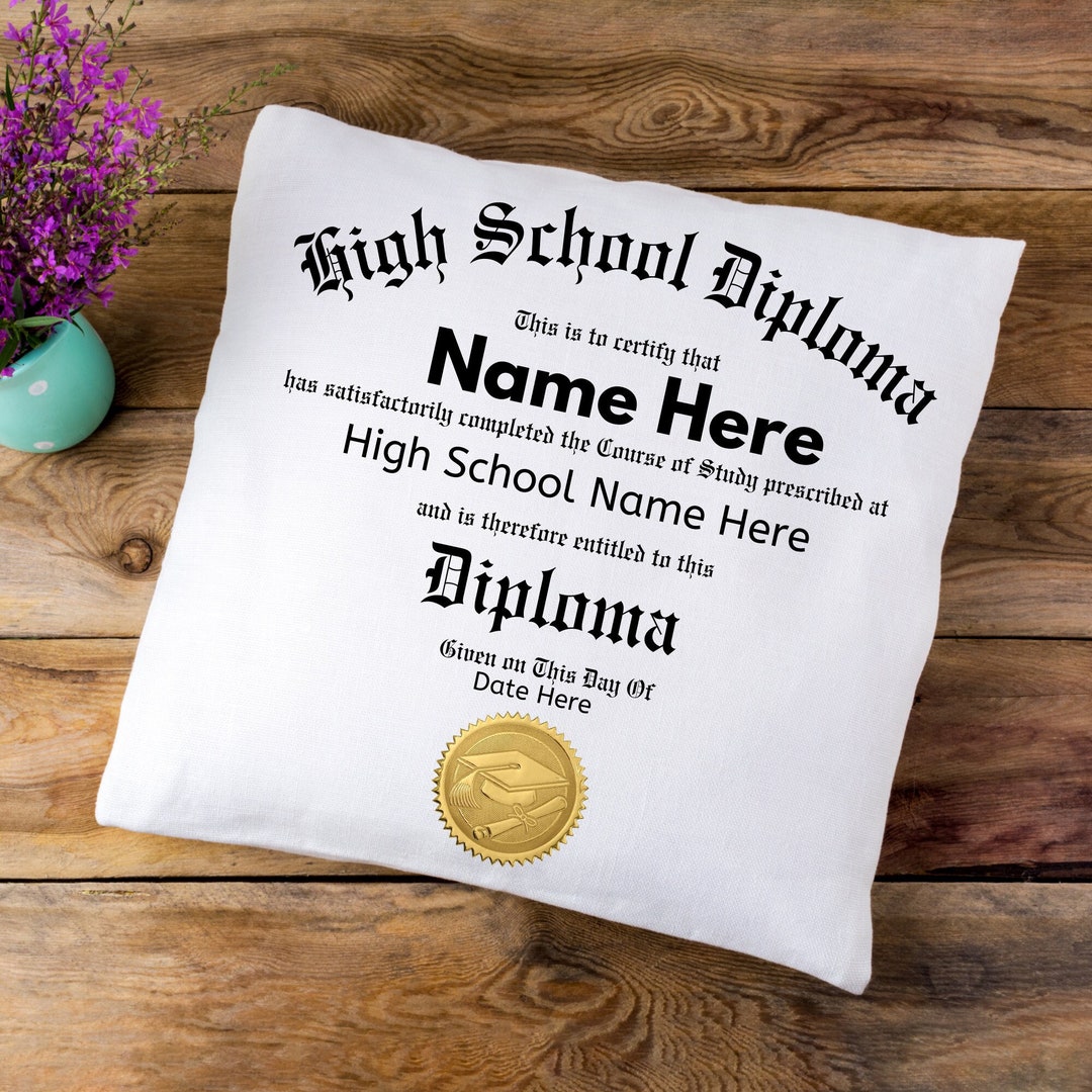 Custom Graduation High School Diploma Pillow Graduation Gifts Grad ...