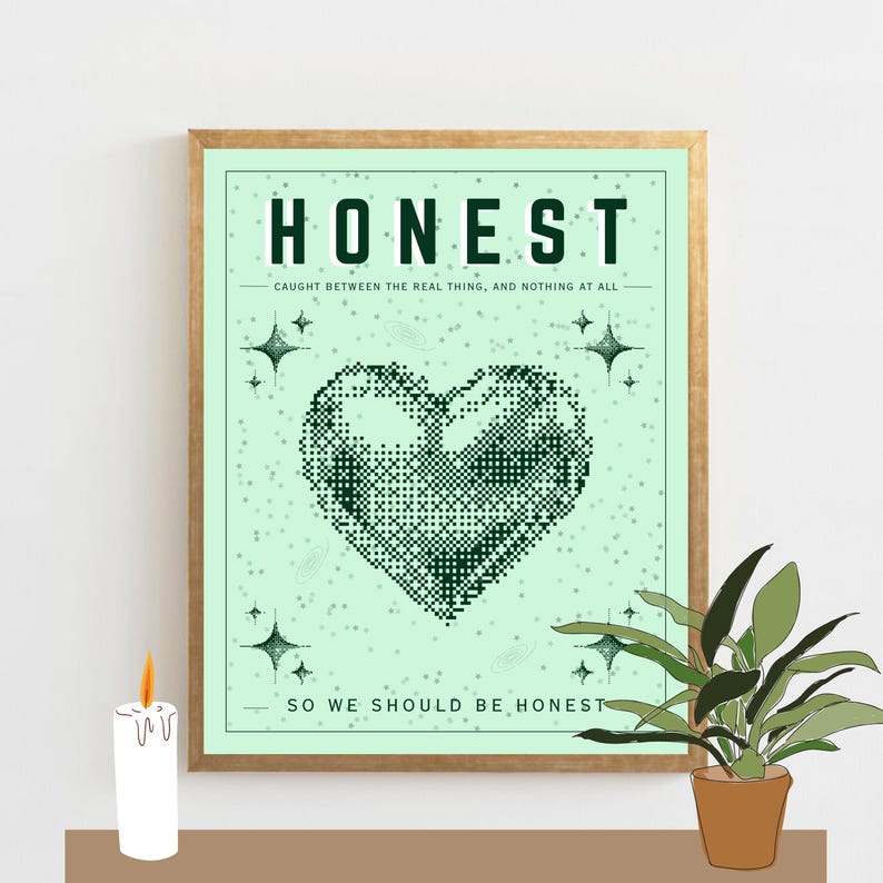 The Band Camino HONEST Lyric Poster - Etsy