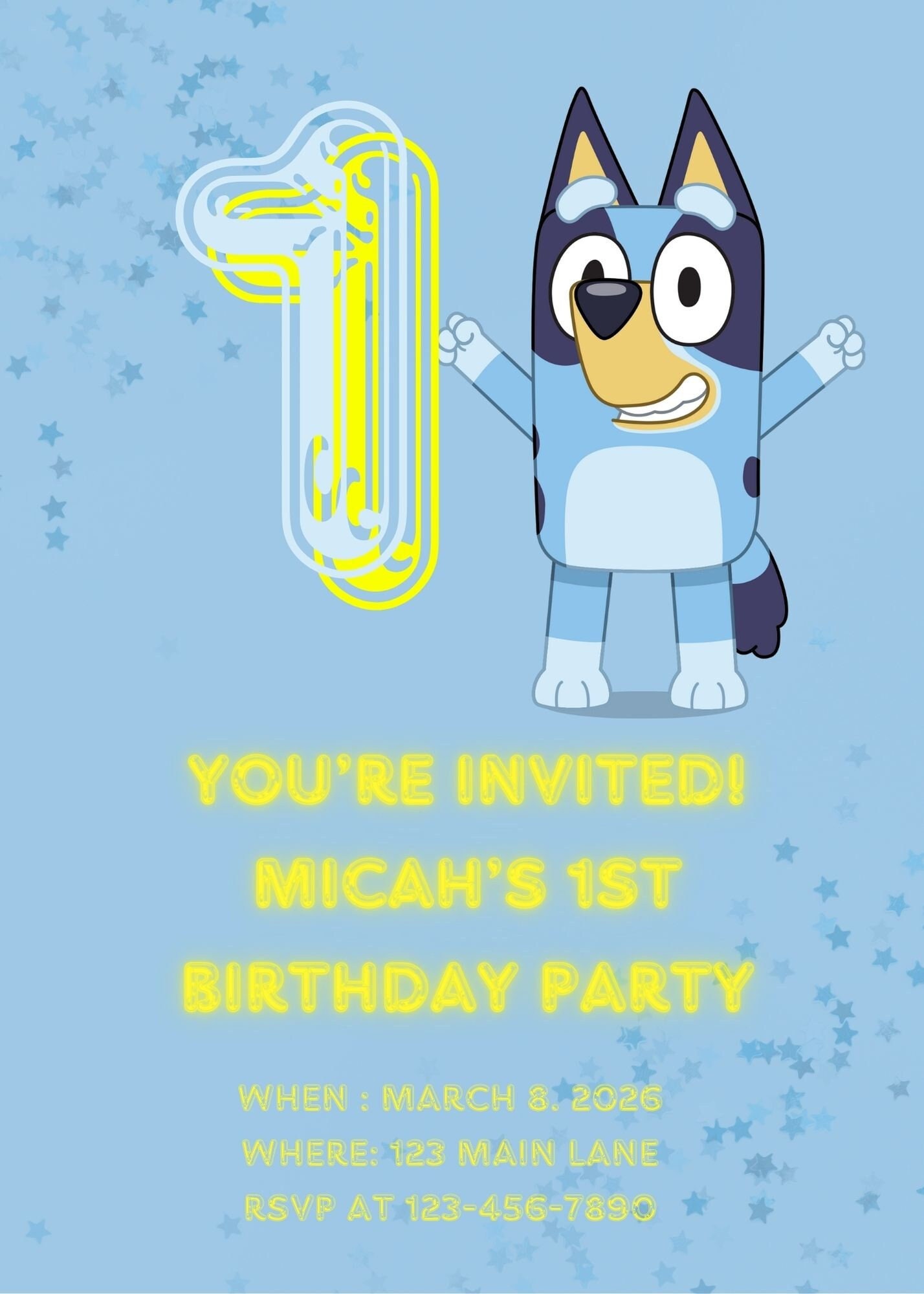 Bluey 1st Birthday Party Template - Etsy