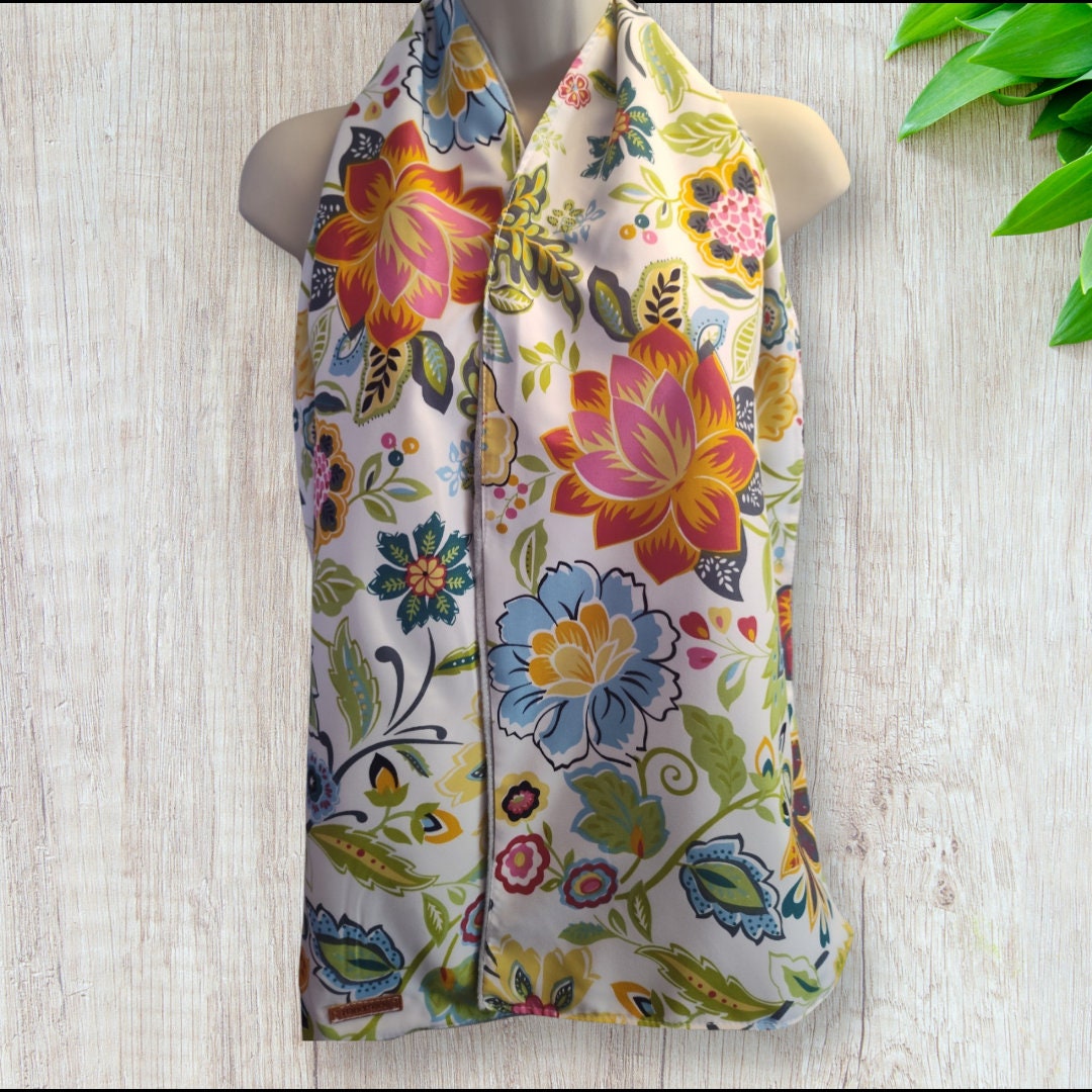 Adult Bib Floral Scarf Dining Scarves, Clothing Protectors . Reversible ...