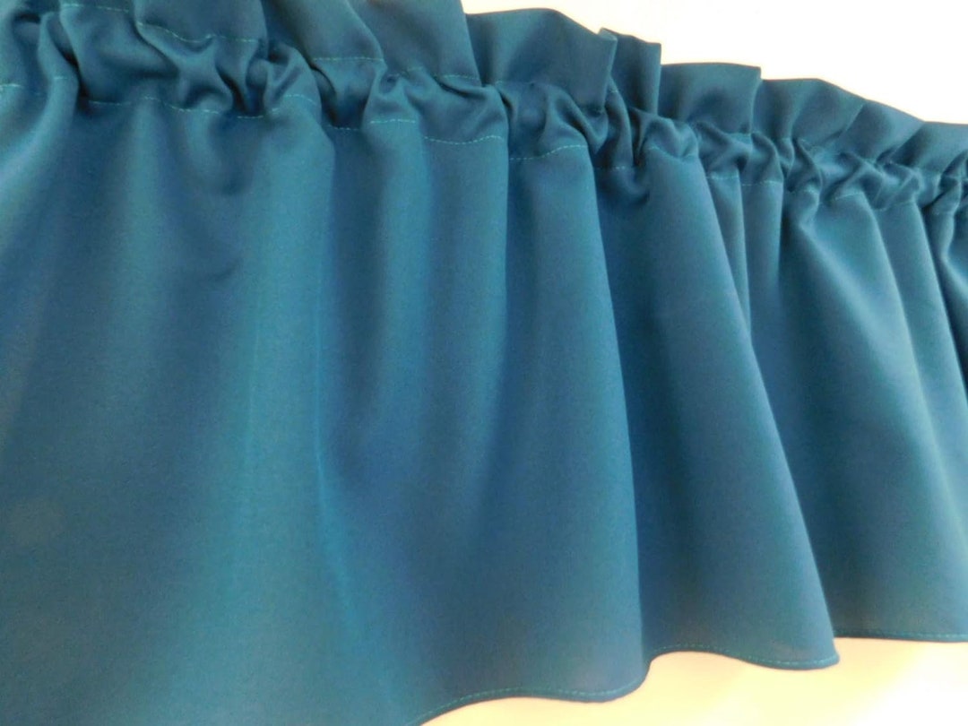 Solid Teal Blue Valance Curtain, Window Treatment. Window Decor ...