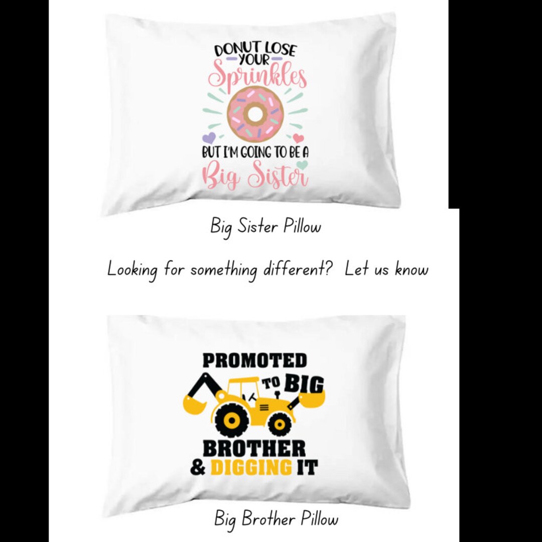 Big Sister, Big Brother Pillow W/pillowcase, 12"x 19", Throw Pillow ...