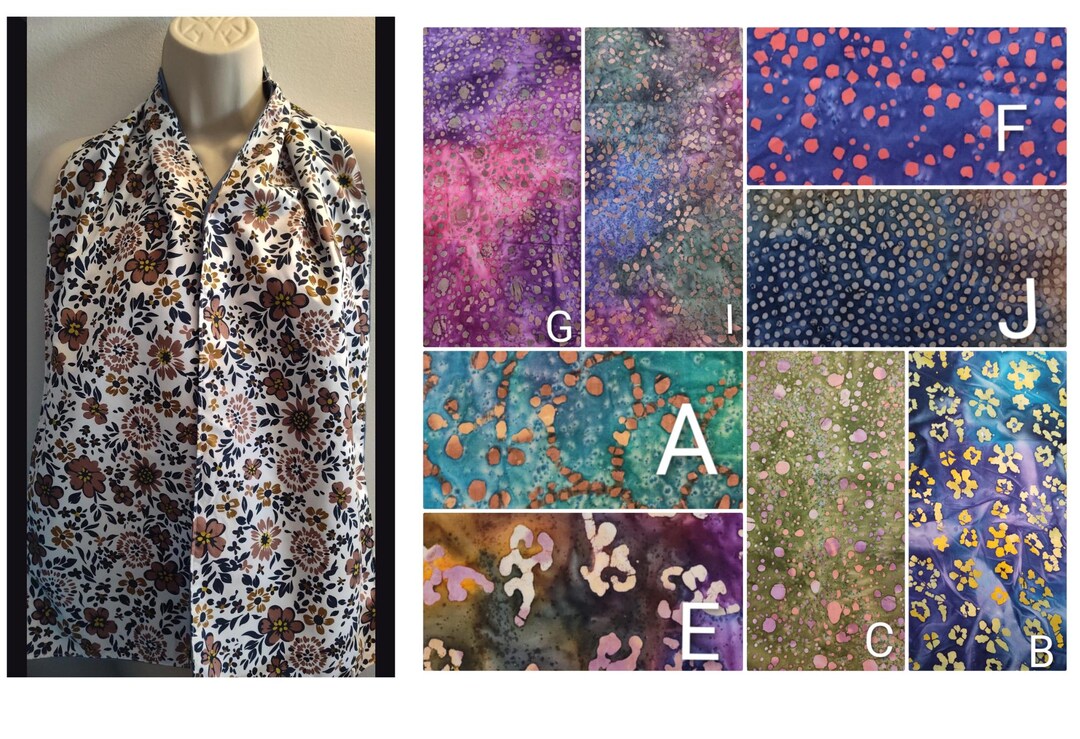 Adult Bib Scarf Chose Print, Dining Scarves, Clothing Protectors ...