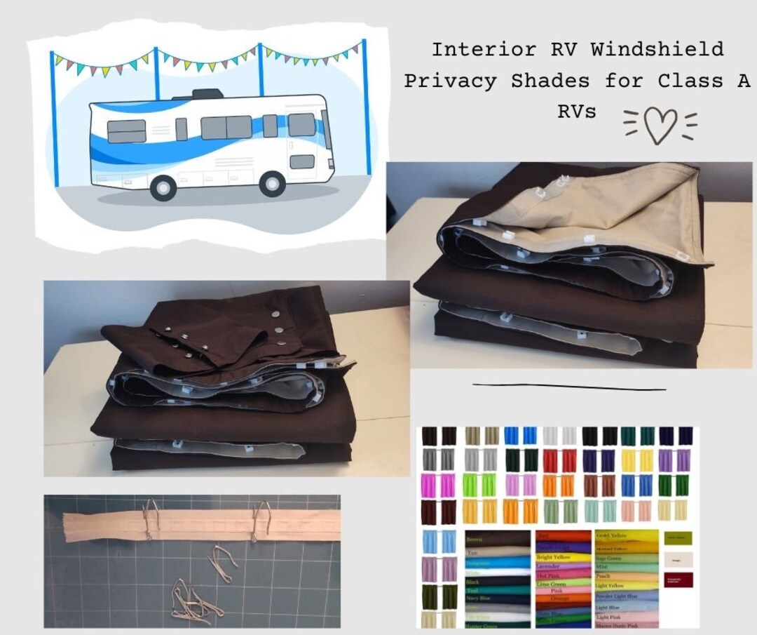 RV Motorhome Class A Blackout Light 2 Curtains Each 112 W by 40 L ...