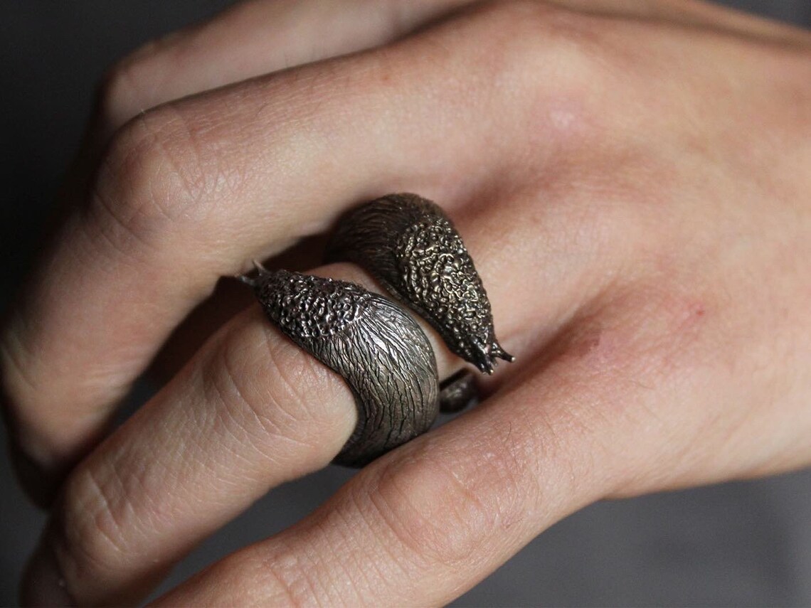 Slug Ring Silver Bronze Realistic - Etsy