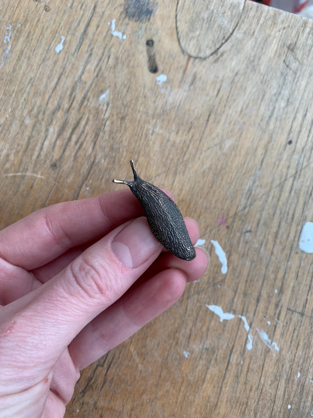 Small Slug Pin, Silver or Bronze - Etsy