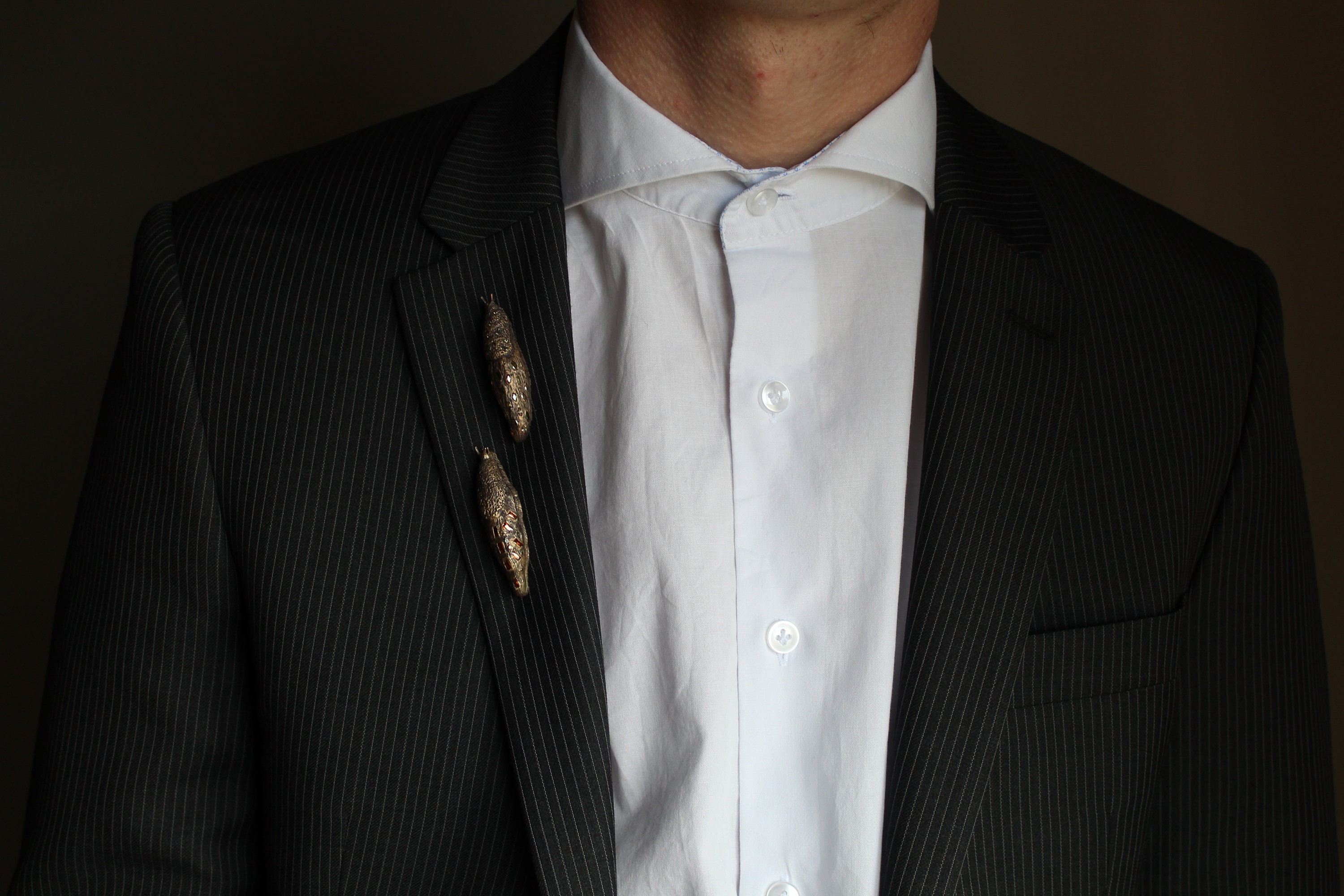 Henry and Hilda Bronze Slug Brooches 100 Gemstones - Etsy