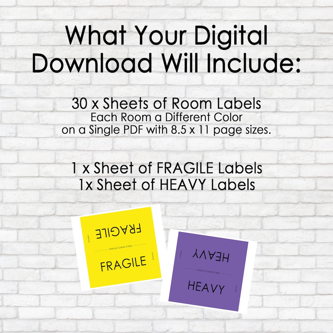 Printable Moving Box Labels, 30 Rooms, Multi Colored, Digital Download ...