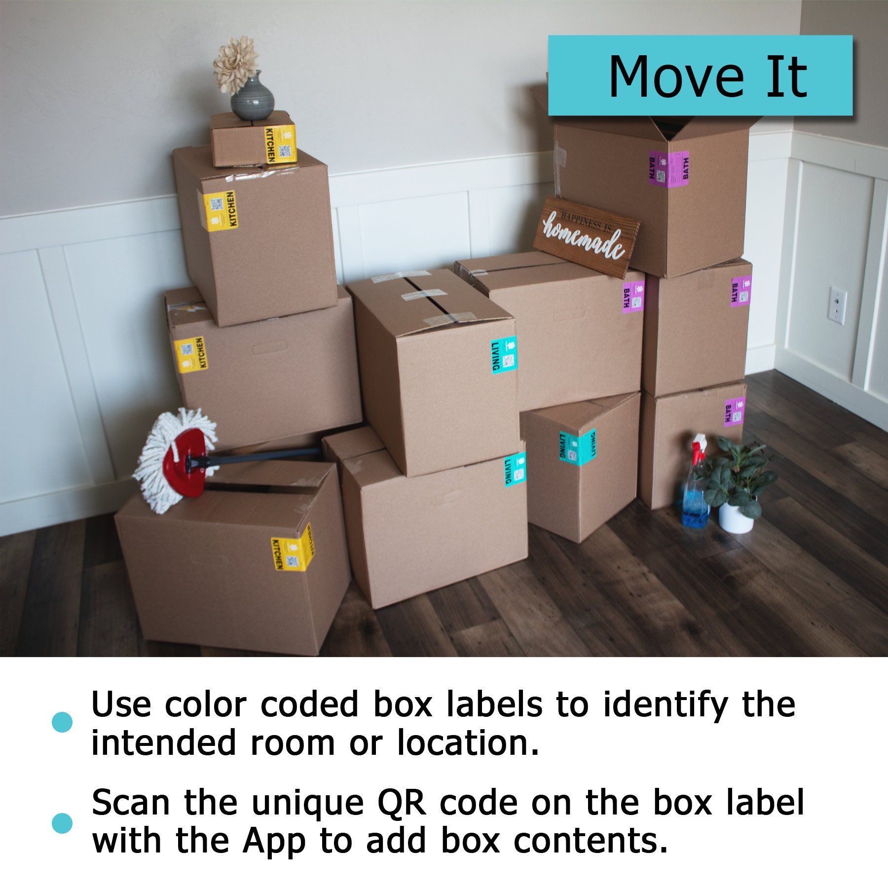 QR Coded Custom Moving Stickers, Moving Labels, Packing Stickers ...