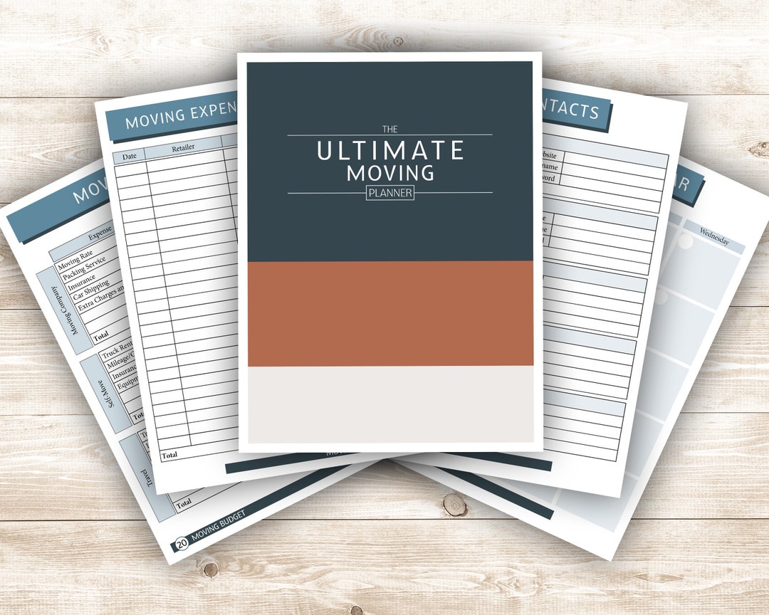 Moving Planner, Moving Guide, Moving Checklist, Moving Organizer ...