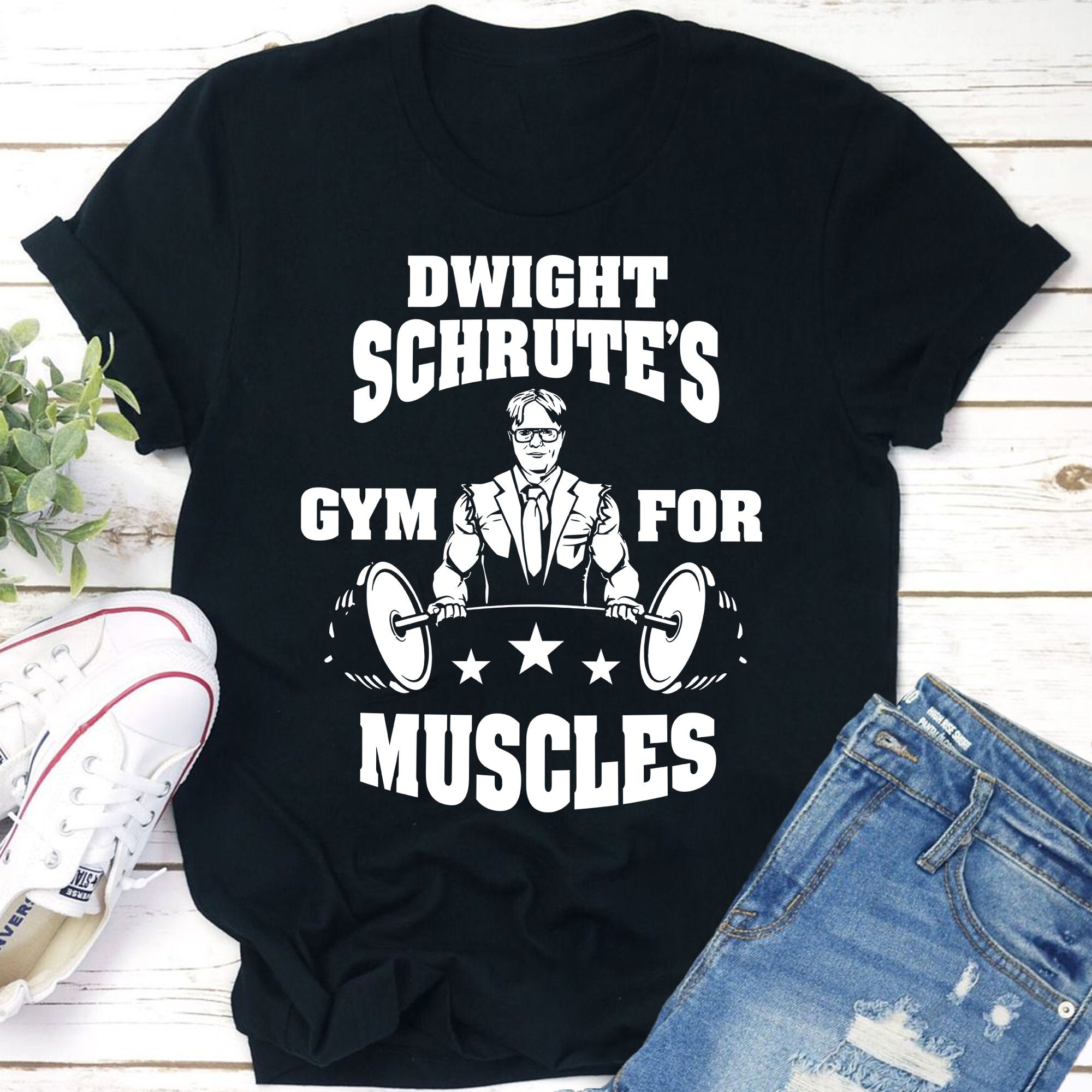 Dwight Schrutes Gym For Muscles Vintage T Shirt, Funny Dwight's Gym ...