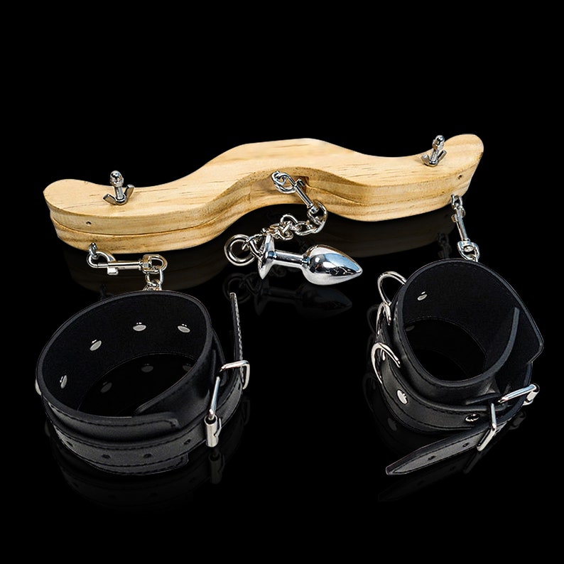 Handmade Scrotum Clamp With Anal Plug And Foot Cuffs Kneeling Etsy