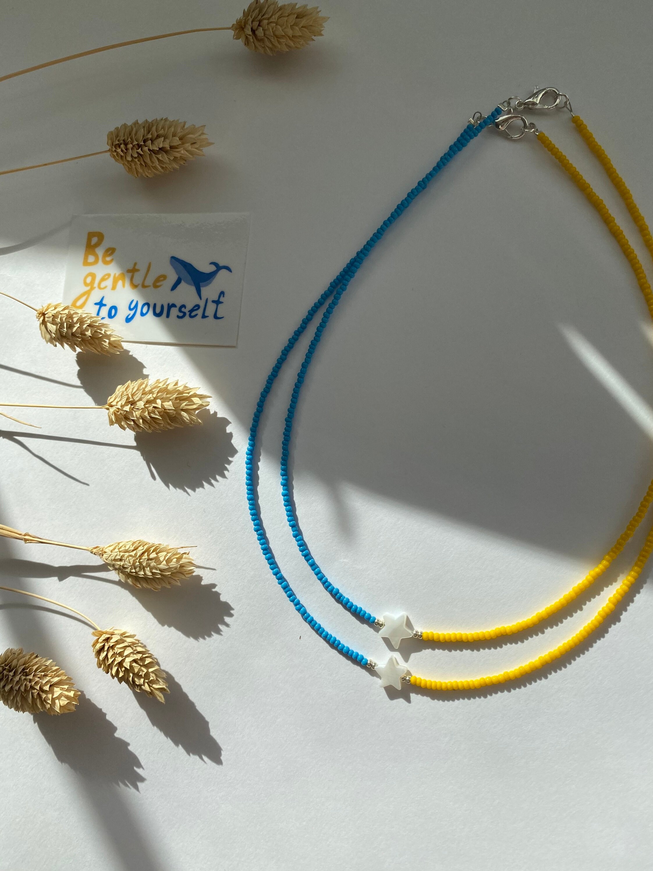 Ukrainian Necklace Ukraine Flag Necklace Stand With Ukraine - Etsy
