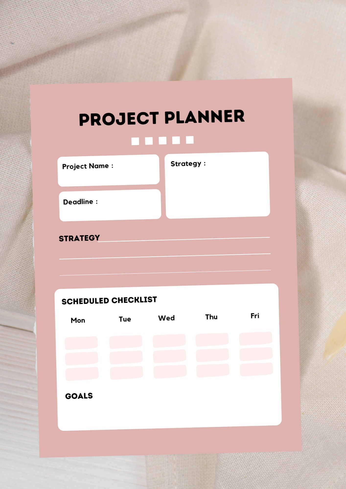 Project Planner Daily Planner Printable Planner Digital - Etsy