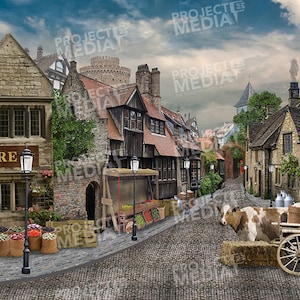 Old Street Market Scene 1 Stage Backdrop Digital Format for Projection ...
