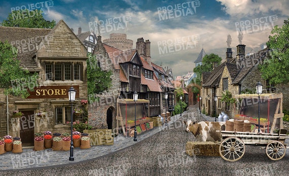 Old Street Market Scene 1 Stage Backdrop Digital Format for - Etsy