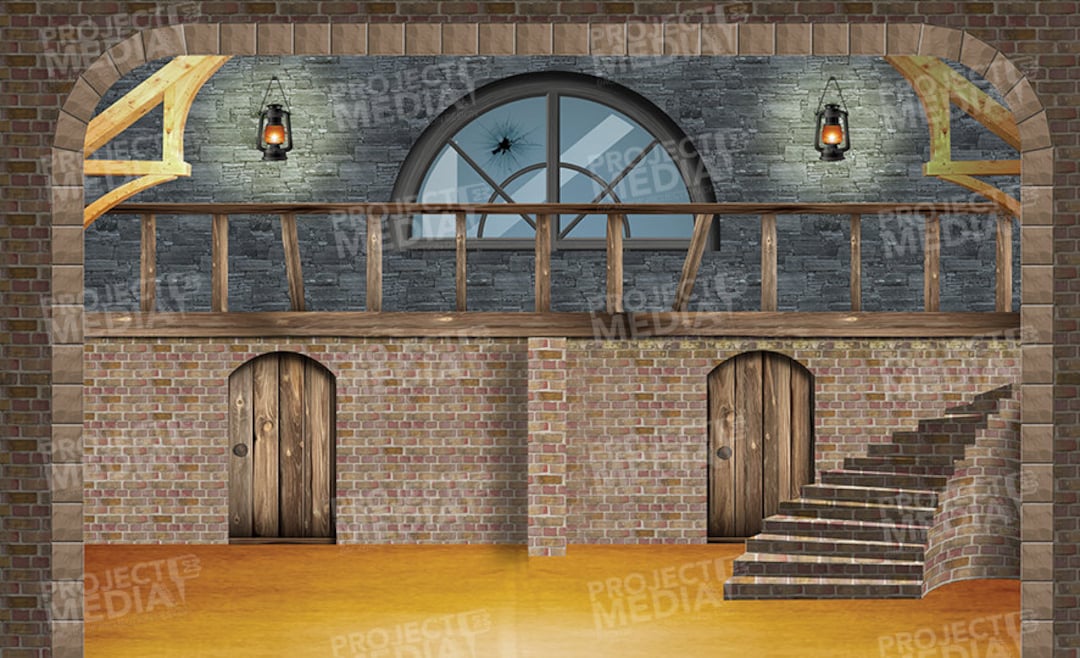Old Style / Workhouse Interior Stage Backdrop Digital Format for ...