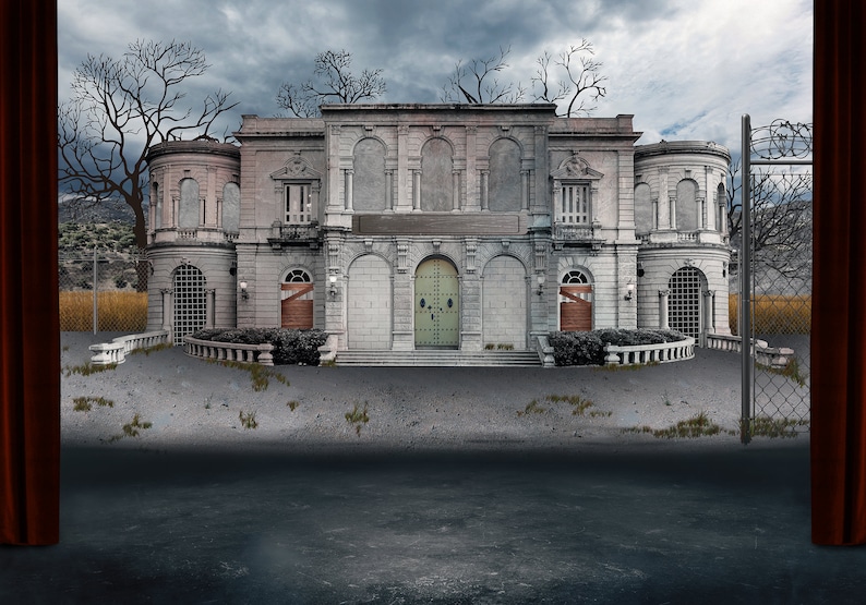 Old Rundown School / Building Stage Backdrop in Digital Format for ...